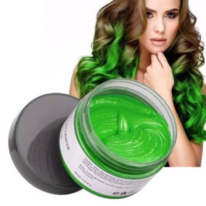 green hair spray,temporary hair color wax,hair color spray wax, natural hair coloring wax material disposable hair styling clays ash for cosplay,party,masquerade, halloween.etc (green, 1 pack)