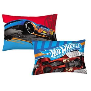 hot wheels pillowcase fast pace reversible pillowcase for kids - 20 x 30 inch (1 piece pillow case only)