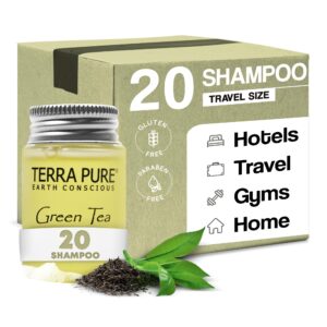 terra pure shampoo, travel size hotel amenities, 1 oz. (case of 20)