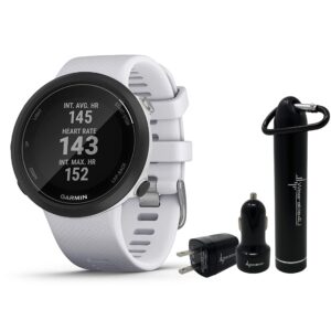 wearable4u - garmin swim 2 gps swimming smartwatch with power pack bundle (whitestone)