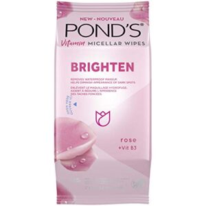 pond's vitamin micellar wipes for dark spots brighten rose removes waterproof makeup 25 wipes