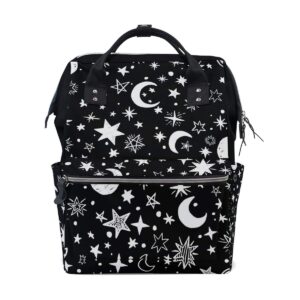 diaper bag backpack, moon and stars multifunction travel back pack maternity baby changing bags, large capacity, durable and stylish