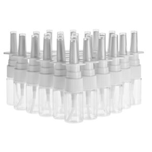 24 pack clear empty nose spray bottle, reusable nasal bottle for travel case (0.35 oz)