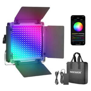 neewer 480 rgb led light with app control metal shell for photography