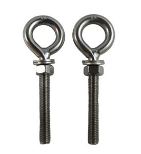 us stainless 2 pieces stainless steel 316 m12 eye bolt 12mm x 80mm (1/2" x 3 3/16") marine grade pitch of 1.75