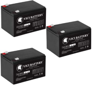 vici battery vb12-12 - 12v 12ah f2 razor battery fits mx650, w15128190003-3 pack brand product