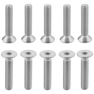 mromax m8x40mm flat head machine screws inner hex screw 304 stainless steel fasteners bolts silver tone 10pcs