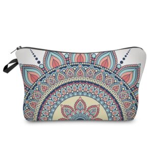 deanfun cosmetic bag for women, mandala flowers waterproof makeup bags roomy toiletry pouch travel accessories gifts (50965)