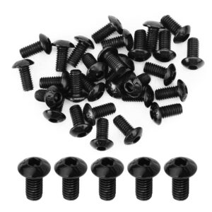 mromax 50pcs m4 x 8mm button head socket cap bolts screws, alloy steel 10.9 grade, allen socket drive, black oxide finish, fully machine thread