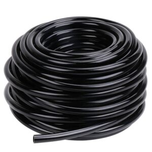 multioutools distribution tubing 3/8 inch drip irrigation tubing hose, 50ft heavy duty drip irrigation kit for lawn garden watering (3/8” tubing 50ft, black)