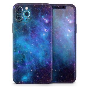 design skinz azure nebula protective vinyl decal wrap skin cover compatible with the apple iphone 11 pro max (screen trim & back glass skin)