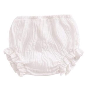 looly newborn toddler kids cotton linen ruffle bloomer shorts diaper cover 0-2t(100,a-white)