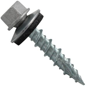 metal roofing screws: (250) 10 x 1 no paint galvanized hex head sheet metal roof screw. self starting metal to wood siding screws. epdm washer.