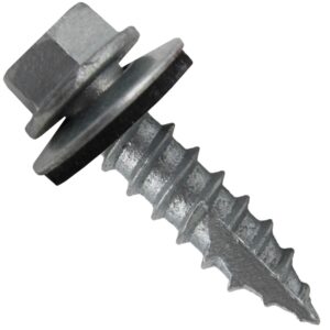 #14 metal roofing screws: (250) screws x 1" galvanized hex head sheet metal roof screw. self starting metal to wood sheet metal screws with epdm washer. for corrugated roofing