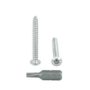 #8 x 1-1/2" button head torx security sheet metal screws, includes bit, 18-8 stainless steel tamper resistant, qty 25 by bridge fasteners