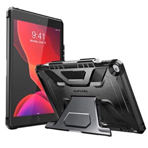 supcase ub series designed for ipad 10.2 2019/2020/2021, ipad air 3 case 10.5 inch, with built-in apple pencil holder full body rugged protective case for ipad 9th/8th/7th generation (black)