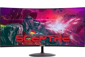 sceptre 34-inch curved ultrawide 21: 9 creative led monitor 2560x1080 frameless hdmi displayport up to 100hz, machine black 2020 (c345w-2560un)