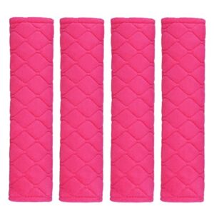 mirkoo car seat belt cover pad, 4-pack soft car safety seat belt strap shoulder pad for adults and children, suitable for car seat belt, backpack, shoulder bag, laptop computer bag(4-pink)