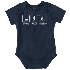 brisco brands crawl walk hockey street sign humor baby romper boys or girls