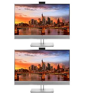 hp elitedisplay e273m 27 inch led backlit ips monitor 2-pack with built in speakers and webcam, fhd 1920 x 1080 (1fh51a8#aba)