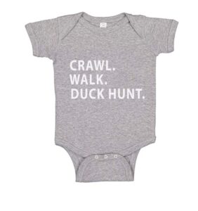 crawl walk duck hunt baby romper - 6 month - grey