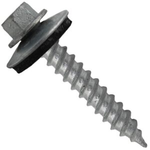 metal roofing screw: (250) 12 x 1-1/2" zinc hex regrip sheet metal roof screw. sharp point metal to wood siding screws. 5/8" epdm washer.