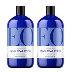 eo liquid hand soap refill, 32 ounce (pack of 2), french lavender, organic plant-based gentle cleanser with pure essential oils