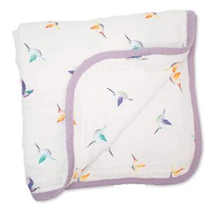 lulujo baby baby quilt and toddler blanket, 47 x 47-inches, hummingbird