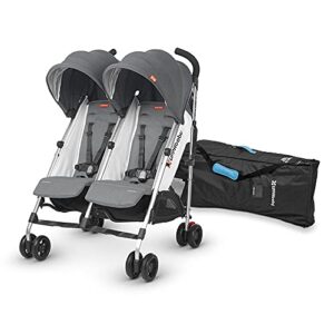 uppababy g-link 2 stroller - jordan (charcoal melange/silver) + g-link 2 travel bag