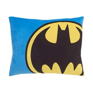 batman - blue, yellow & black decorative toddler pillow, blue, yellow, black