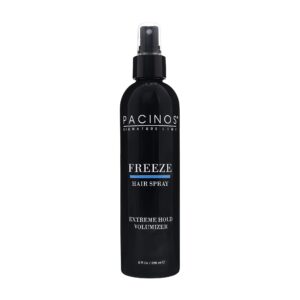 pacinos freeze hair spray - extra hold texture spray for all hair type - professional hair setting & finishing spray for maximum volume