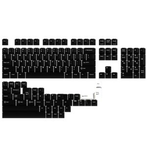 drop gmk white-on-black custom mechanical keyboard keycap set - 146-keys, doubleshot abs bow, cherry profile, for 60%, tkl, 1800 layouts, etc.,