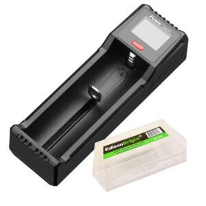 edisonbright fenix are-d1 usb powered smart battery charger for 21700/18650/16340 bbx5 battery carry case