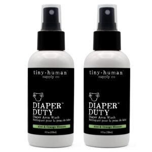 diaper duty diaper area wash 4oz (2 pack), orange blossom & aloe, gentle cleansing spray for cloth diapers, calming & soothing