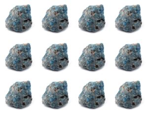 eisco 12pk raw apatite, mineral specimens - approx. 1" - geologist selected & hand processed - great for science classrooms - class pack