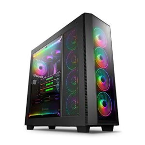 anidees ai crystal xl pro rgb full tower tempered glass xl-atx/e-atx/atx gaming case support 480/360 radiator, optical drive, includes rgb 120x5 pwm fans/led stripsx2 - ai-xl-pro-rgb (pc case only)