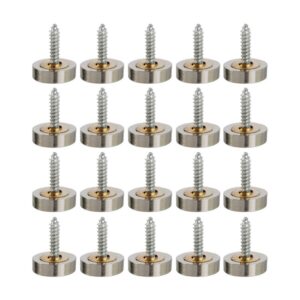 mellewell 40 pcs screw covers decorative caps (solid brass construction) mirror screws fasteners, 3/5" diameter, brushed stainless steel