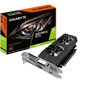 gigabyte geforce gtx 1650 oc low profile 4g graphics card, 2x windforce fans, 4gb 128-bit gddr5, gv-n1650oc-4gl video card