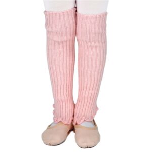 danceyou ballet leg warmers for girls toddler teens stirrup ankle warmers knitted socks for dance practice yoga sports casual, pink