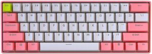 boyi 60% mechanical gaming keyboard,boyi 61 mini rgb cherry switch pbt keycap 60% rgb mechanical gaming keyboard(pink color, cherry blue switch)