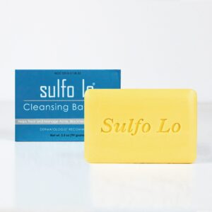 sulfo-lo cleansing bar soap with sulfur for face and body, 3.5 ounce