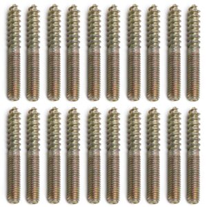 mromax 20pack m4 x 30mm hanger bolts, length 1.18"(30mm) double headed bolts，4mm (0.16") wood dowel screw self-tapping screw hanger bolts for wood joint furniture legs