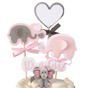 gmakceder pink elephant baby shower cake topper for girl