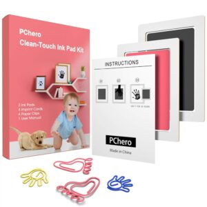 clean touch ink pad for baby handprints and footprints, pchero inkless print kit for family keepsake newborn shower gifts