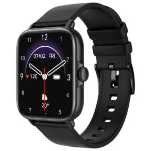 vaoyao smart watch fitness tracker for men women, 1.69" full touch screen with heart rate monitor, sleep tracker, step counter, message call reminder, smartwatch for android phones ios, black