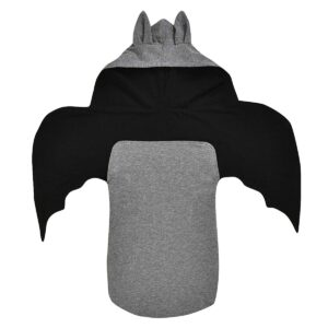 puseky baby cute bat sleeping bag newborn hooded swaddle blanket sack crib wrap for boys and girls dark gray