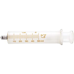 gufastoe 1 pack glass syringes with caps 50cc/ml for lab laboratory