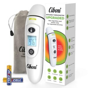 cibeni forehead thermometer for adults and kids - ear forehead - 2020 revolutionized algorithm - clinical accuracy instant read digital infrared thermometer