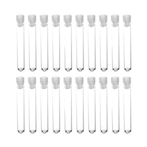 othmro 100pcs clear plastic test tubes with white caps, 12mmx75mm mini test tubes with lids, for jewelry seed beads powder spice liquid experiment yeast specimen sample laboratory