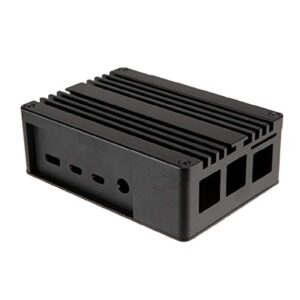 akasa pi-4 | raspberry pi 4 case | fanless pi case | aluminium | concealed sd card slot | compatible with raspberry pi 4 model b | black | a-ra08-m1b